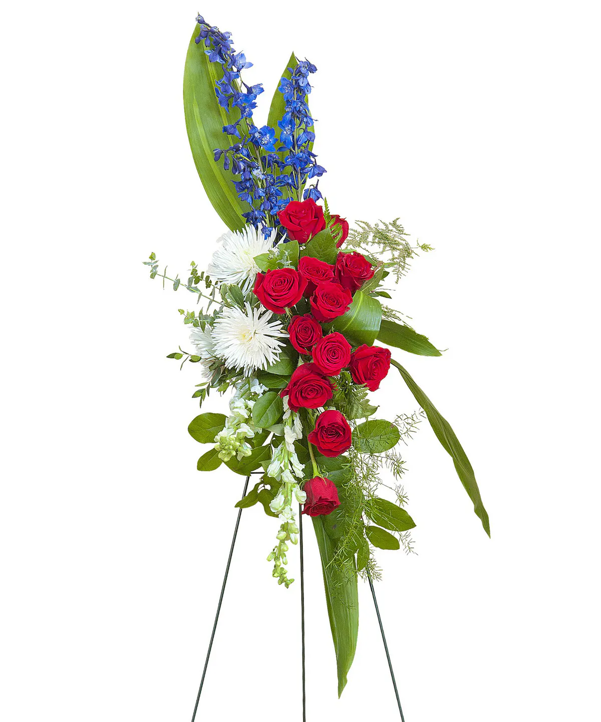Patriotic Funeral Spray Arrangement | Shirley's Flower Studio
